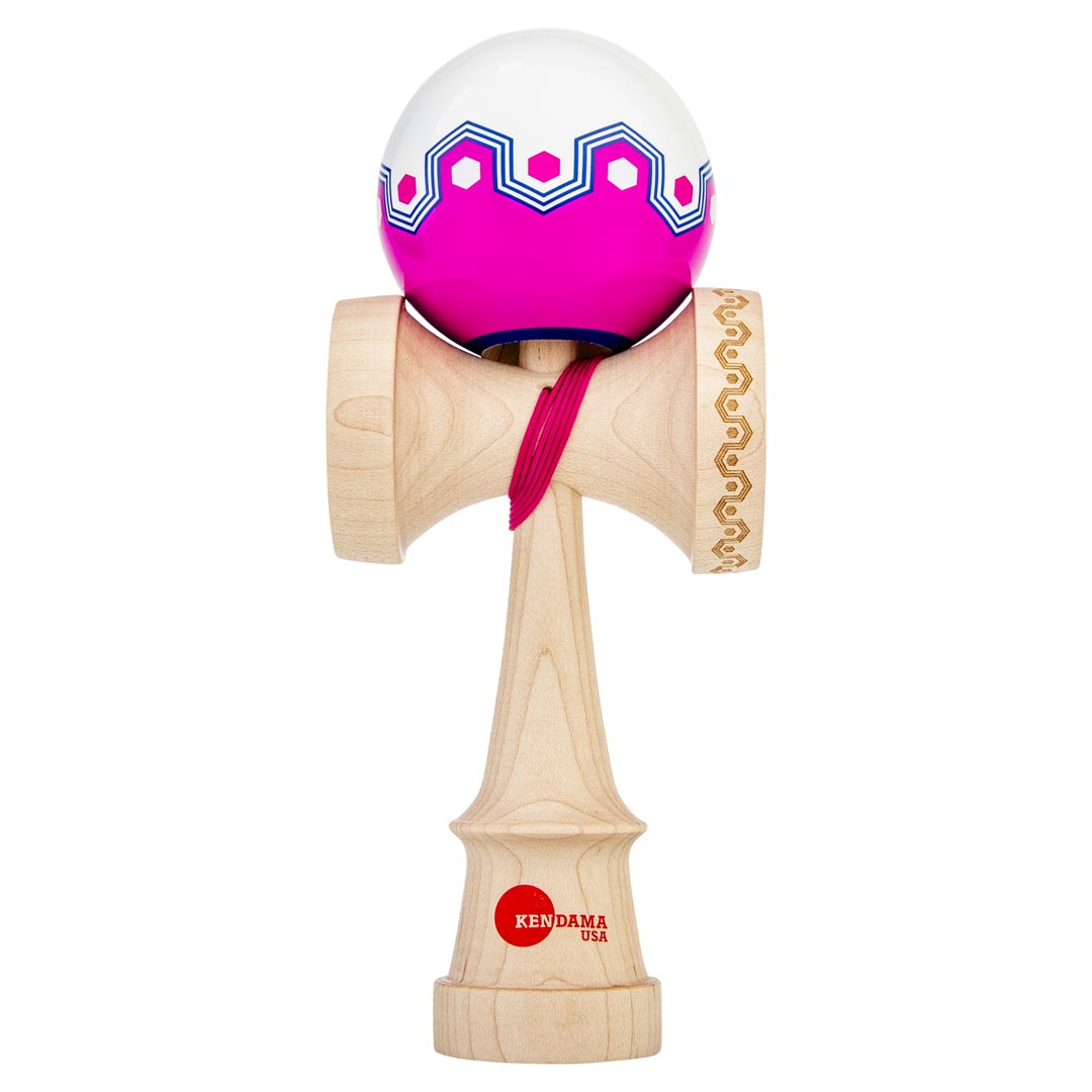 Kaizen Origami - Luna Shape - Superstick - White & Pink – Kendama USA