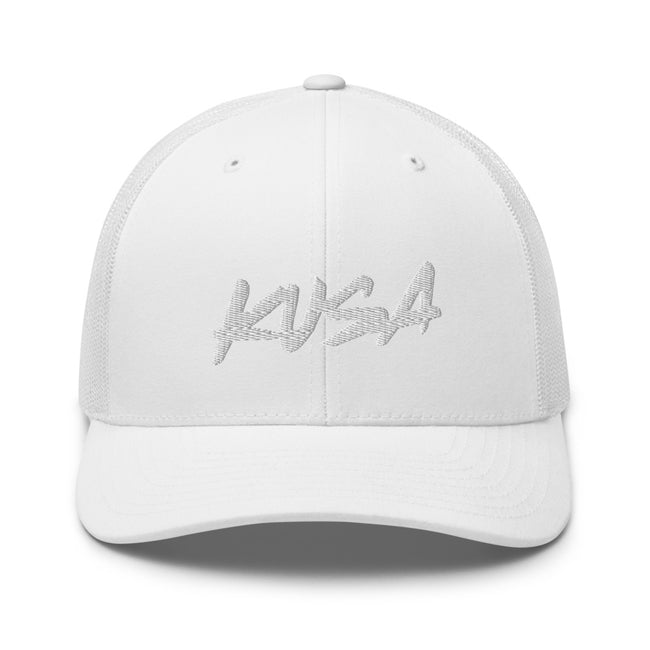 Trucker Hat - Large White KUSA Script Logo – Kendama USA